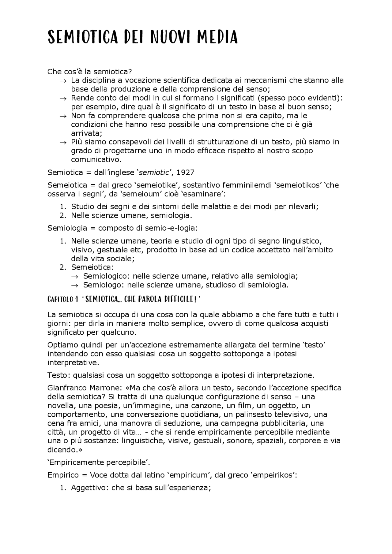 Appunti di semiotica dei nuovi media | Appunti di Semiotica | Docsity