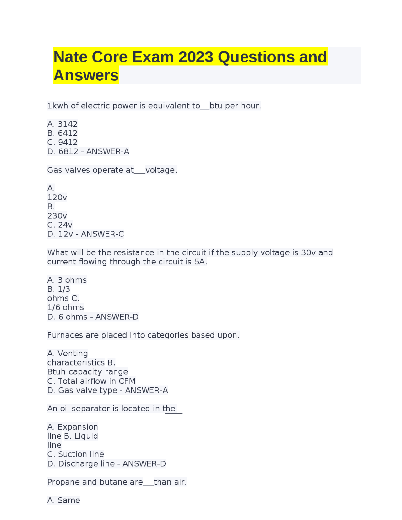 Nate Core Exam 2023 Questions and Answers Download to score A + | Exams ...