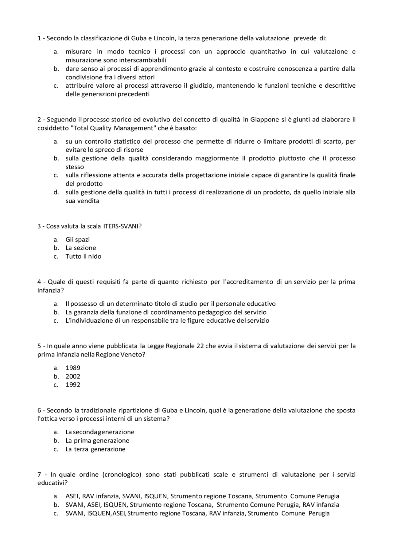 Esempi Quiz per studenti Frequentanti | Prove d'esame di Modelli e tecniche di progettazione ...