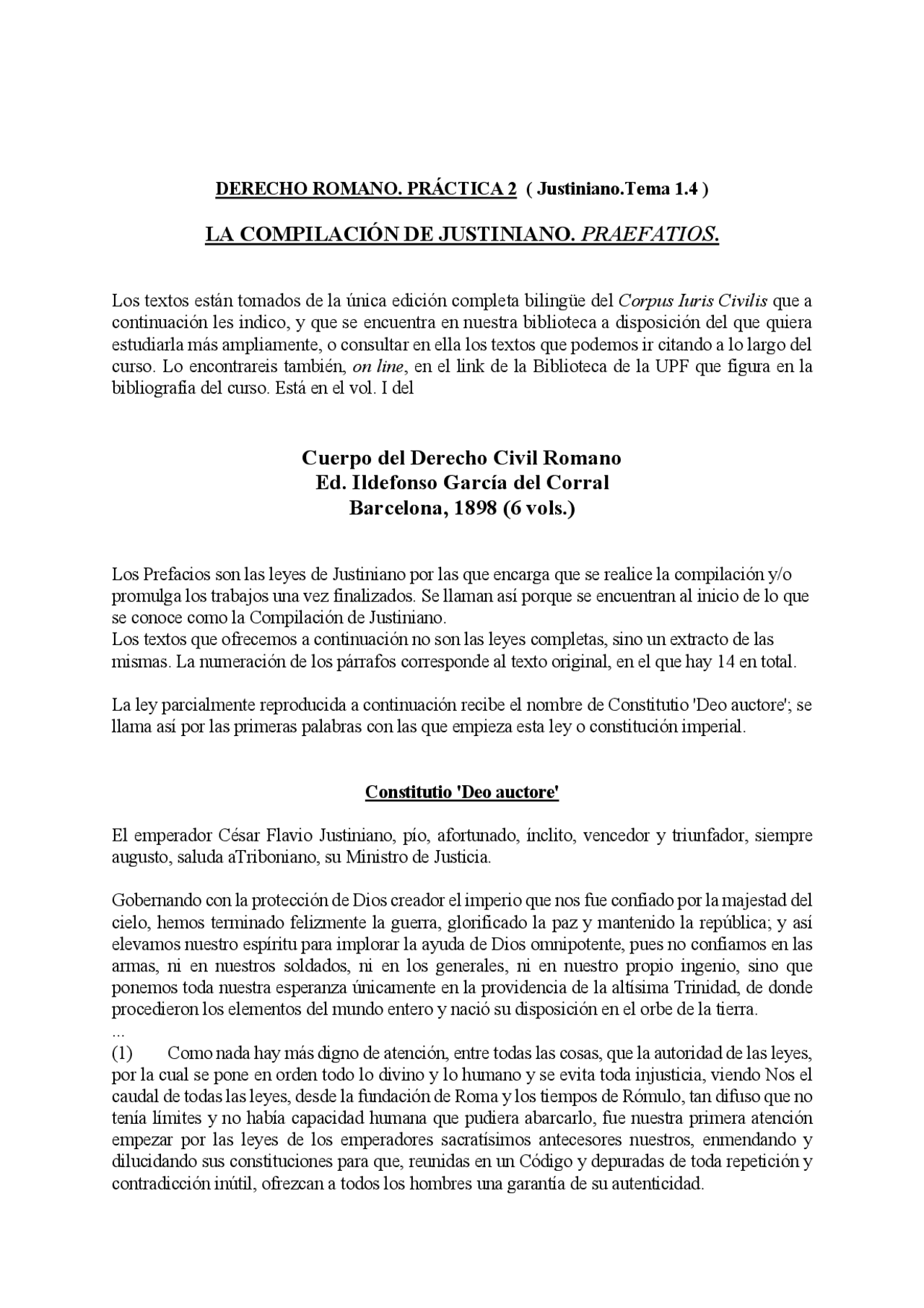 Practica 2 derecho romano | Ejercicios de Derecho Romano | Docsity