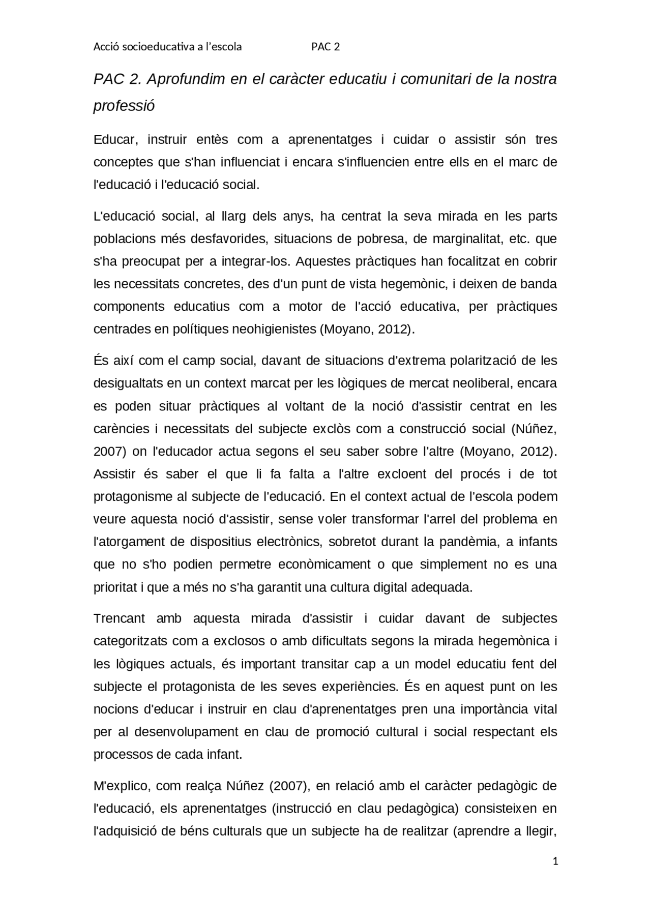 Pac 2 Acció Socioeducativa A Lescola Ejercicios De Ciencias De La