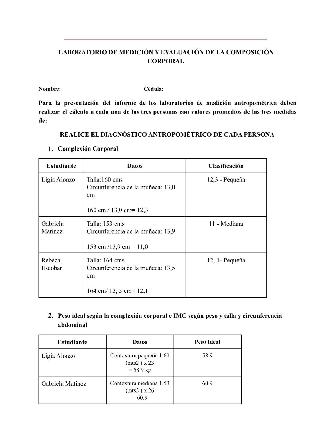 Material De Apoyo Sobre Evaluación Nutricional Apuntes De Biología