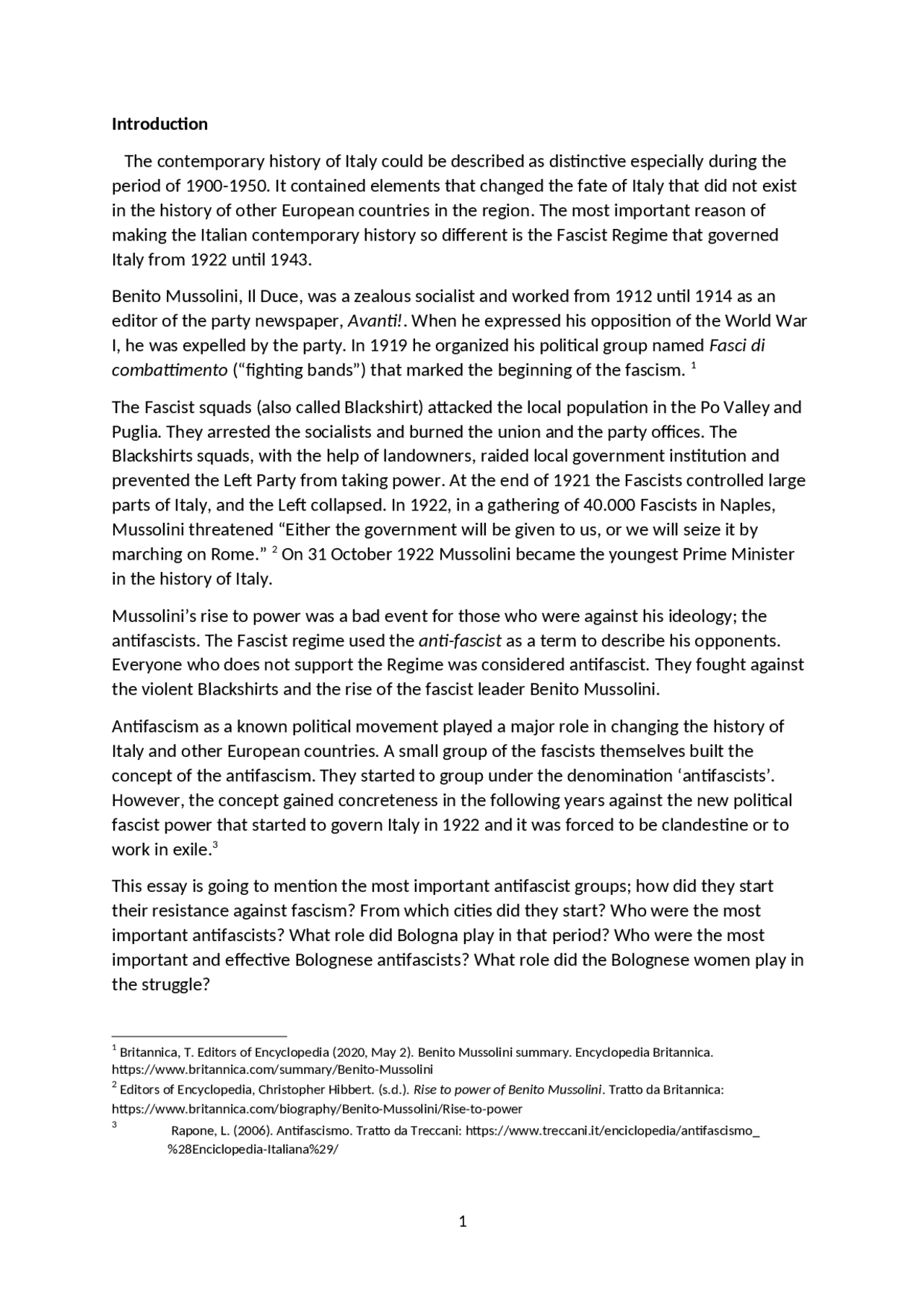 The contemporary history of Italy | Appunti of Storia dell'Italia | Docsity