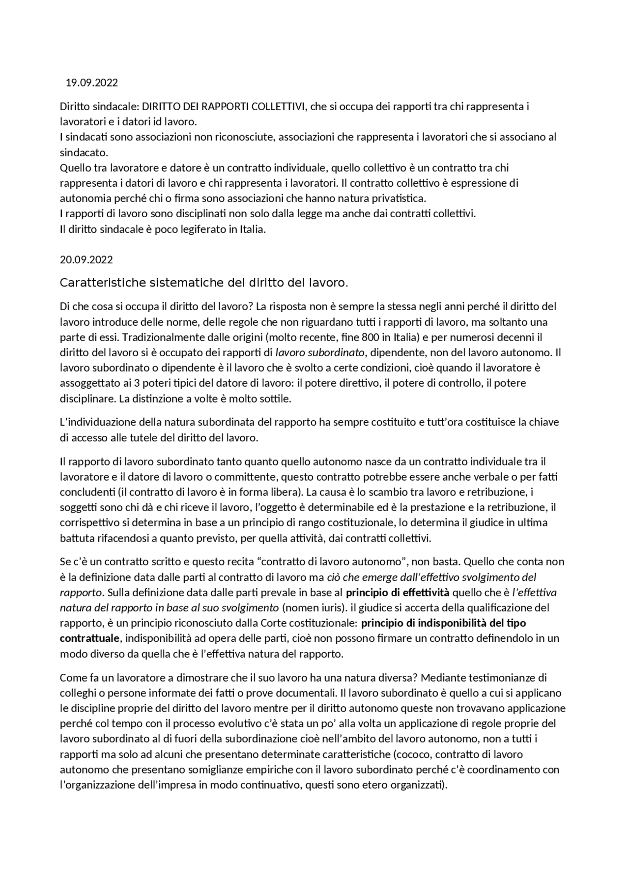 Appunti Diritto Sindacale Appunti Di Diritto Sindacale Docsity