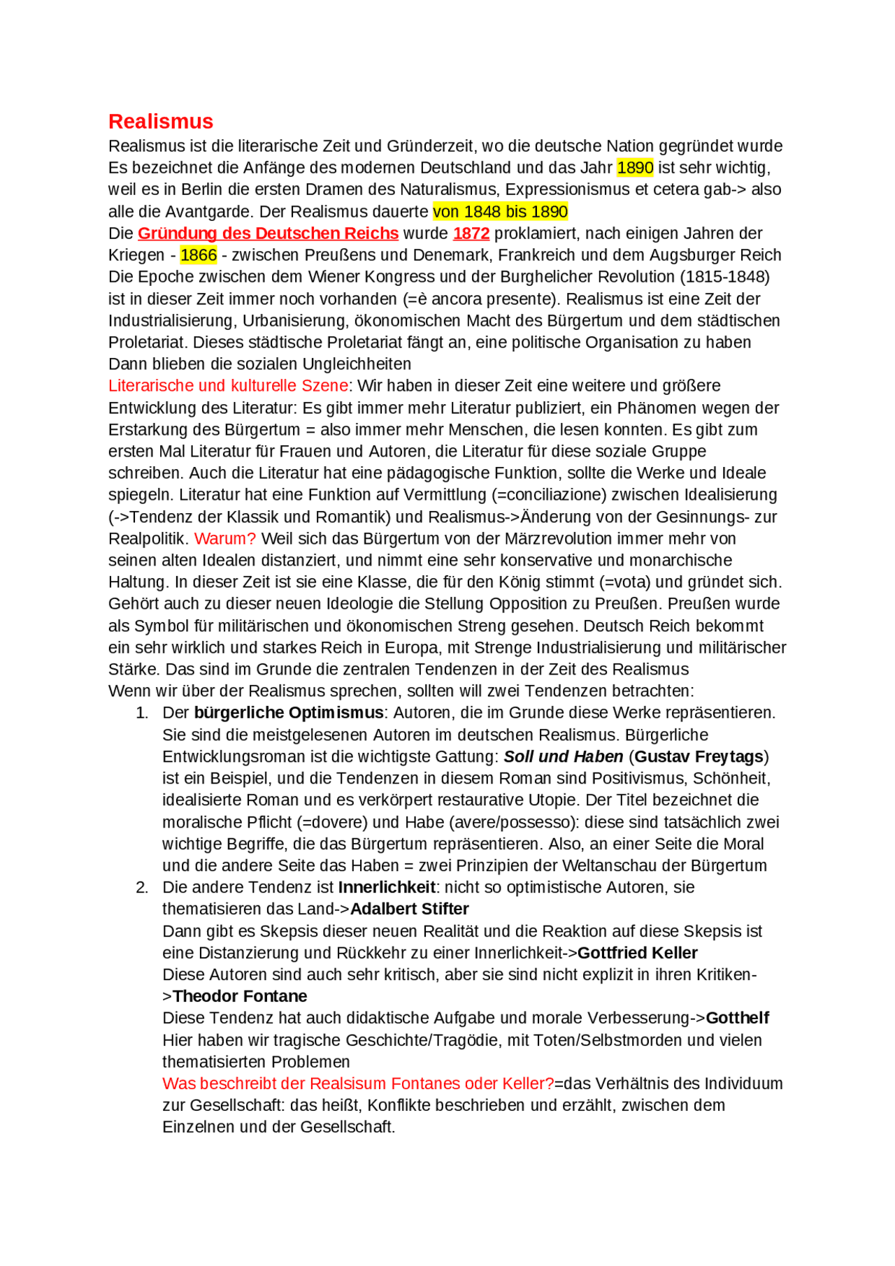 Realismus / Theodor Fontane und Effi Briest - Deutsche Literatur 2 ...