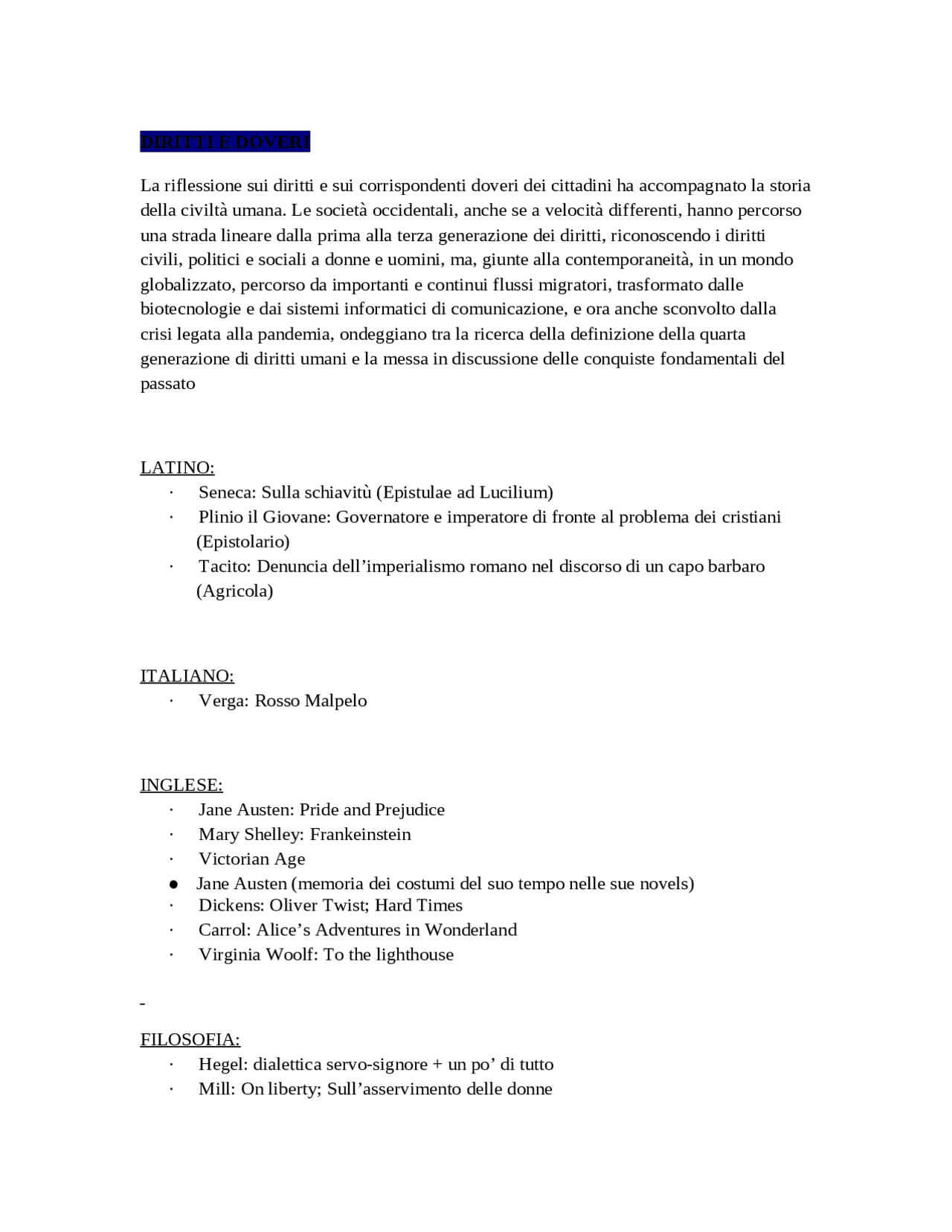Collegamenti Interdisciplinari Per Liceo Classico E Scientifico