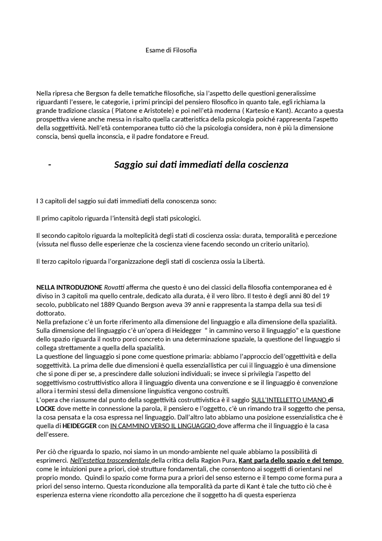 Documento Che Racchiude Sintesi Di Uno Dei Saggi Desame Schemi E