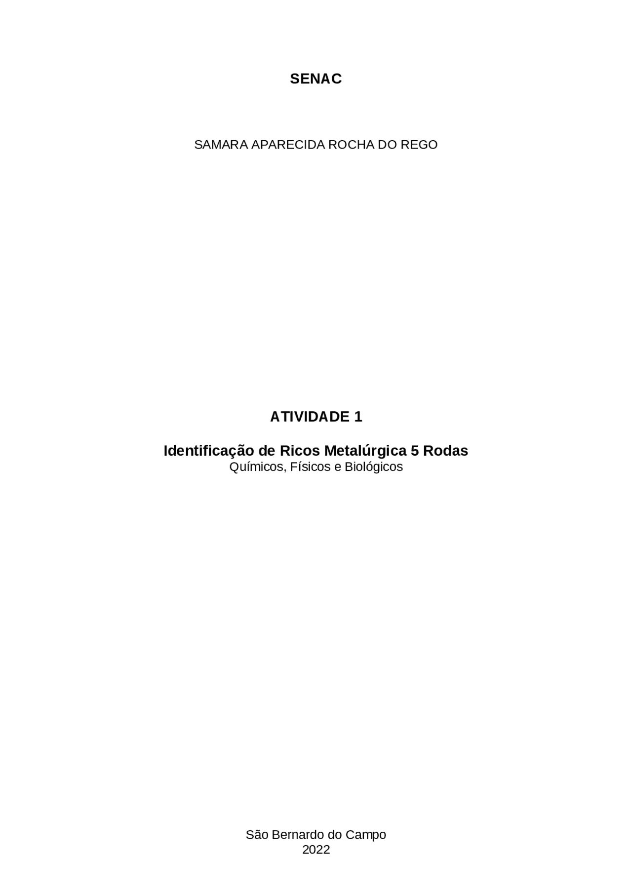 Uc 2 Senac Atividade Exercícios Matérias Técnicas Docsity