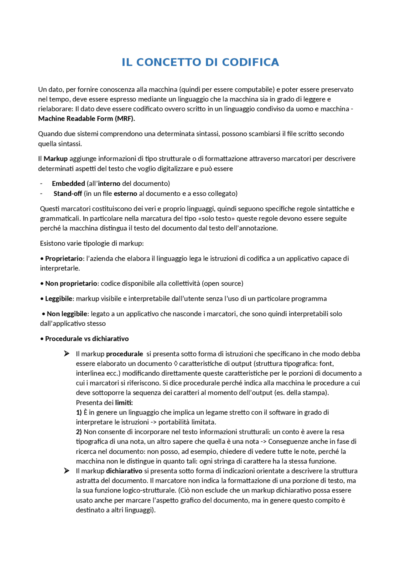 Lineamenti di base di codifica con i linguaggi SGML e HTML | Schemi e ...