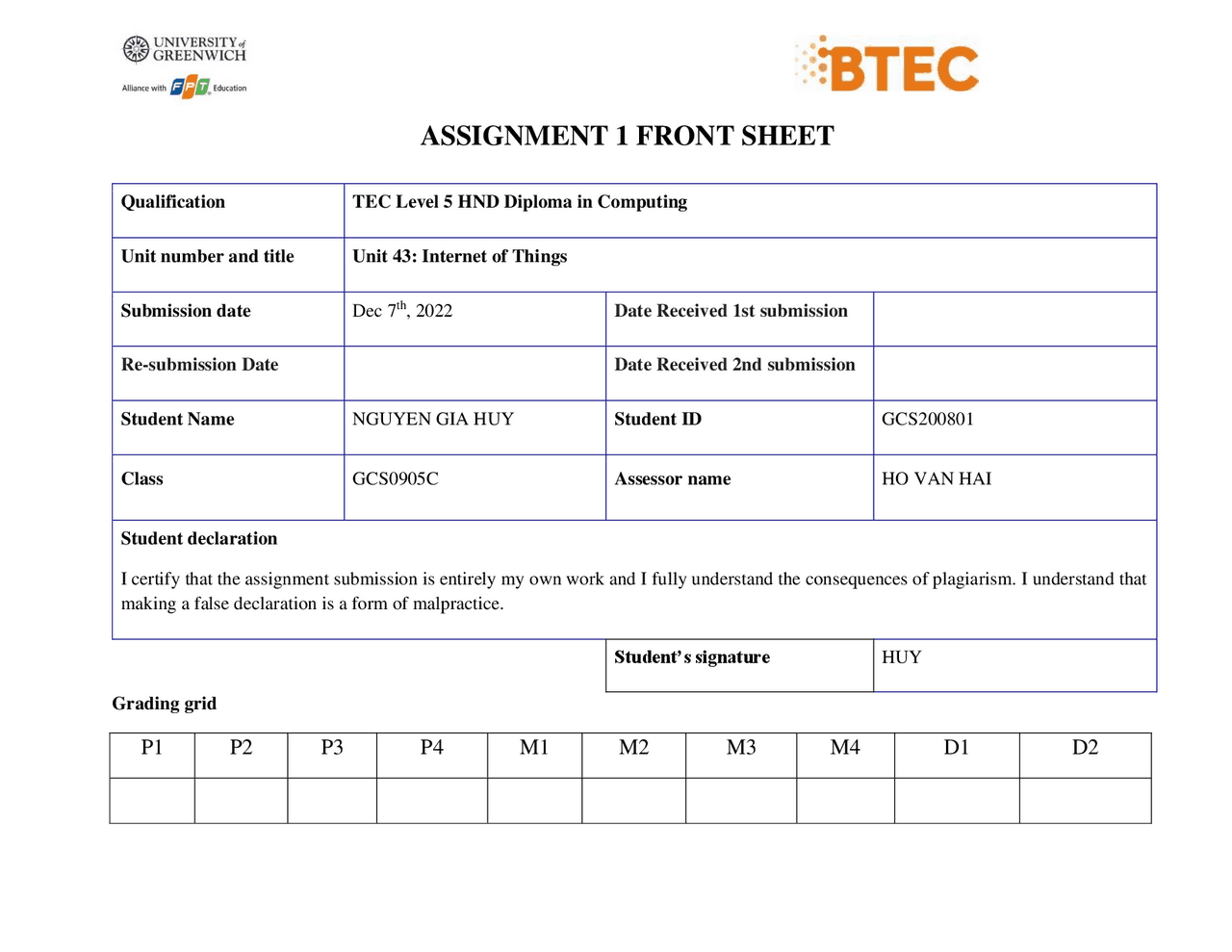 1690 Internet Of Things Assignment 1 Pass Assignments