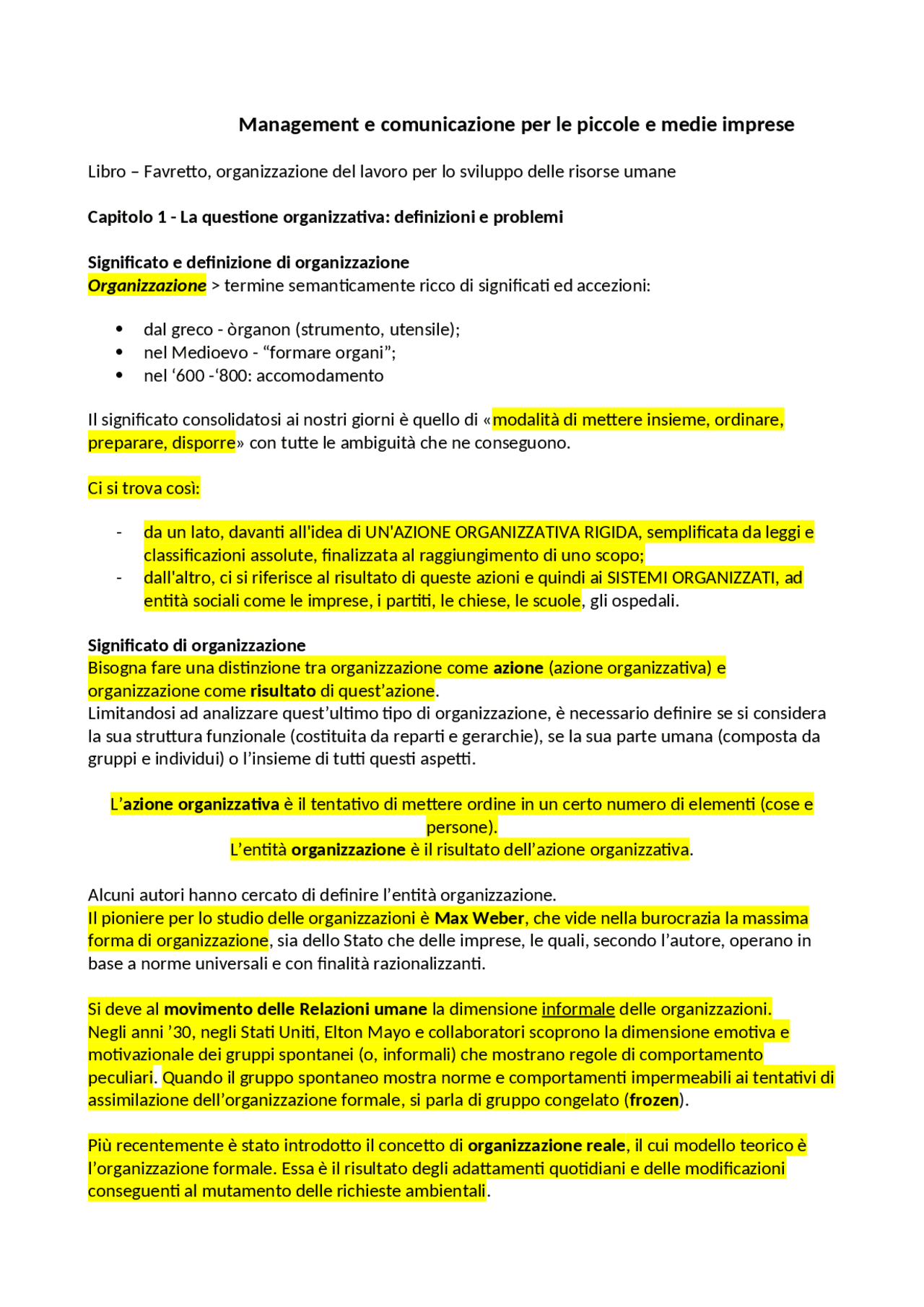 Riassunto Management Schemi E Mappe Concettuali Di Management Theory