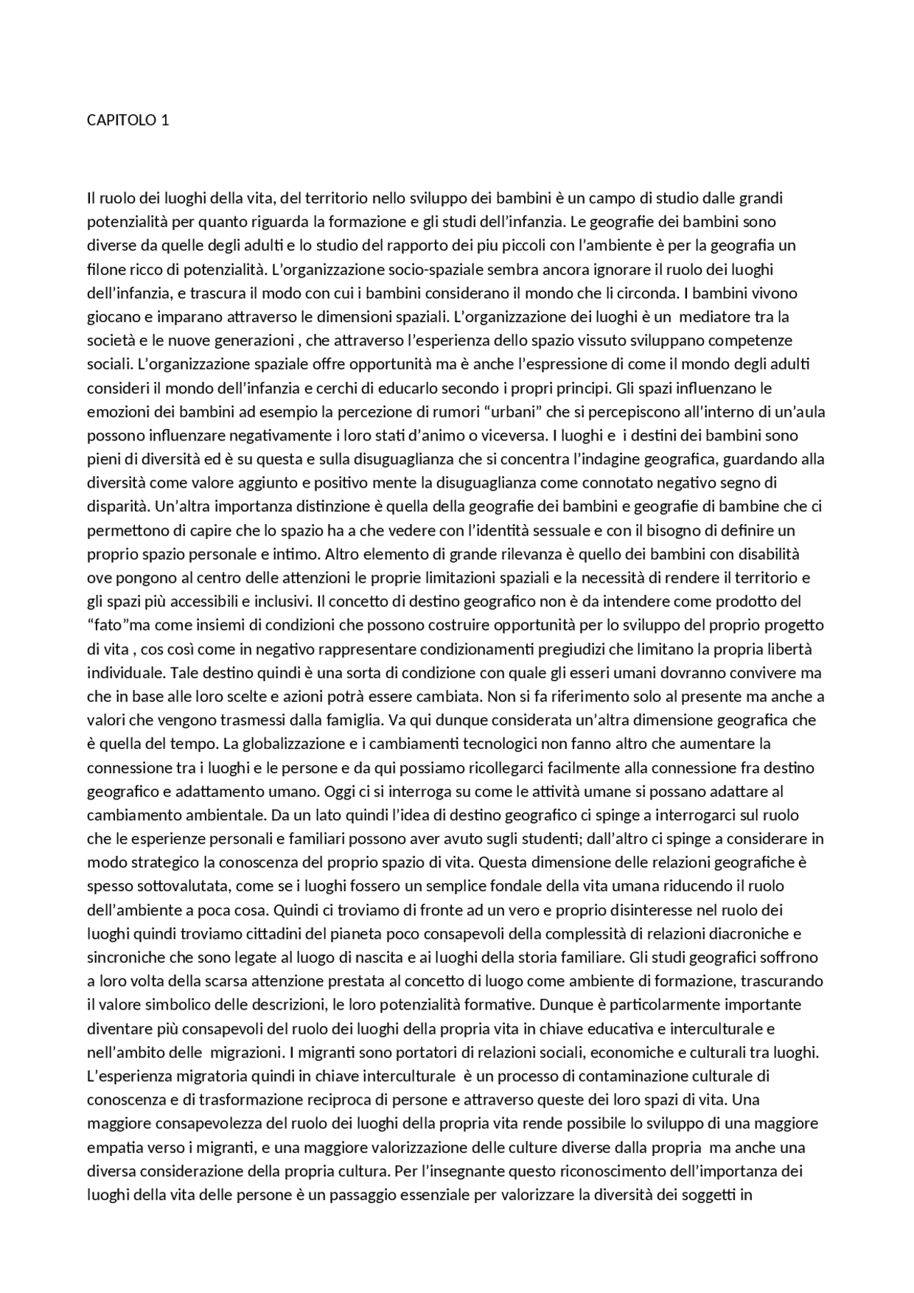 Il mio spazio nel mondo | Schemi e mappe concettuali di Geografia | Docsity