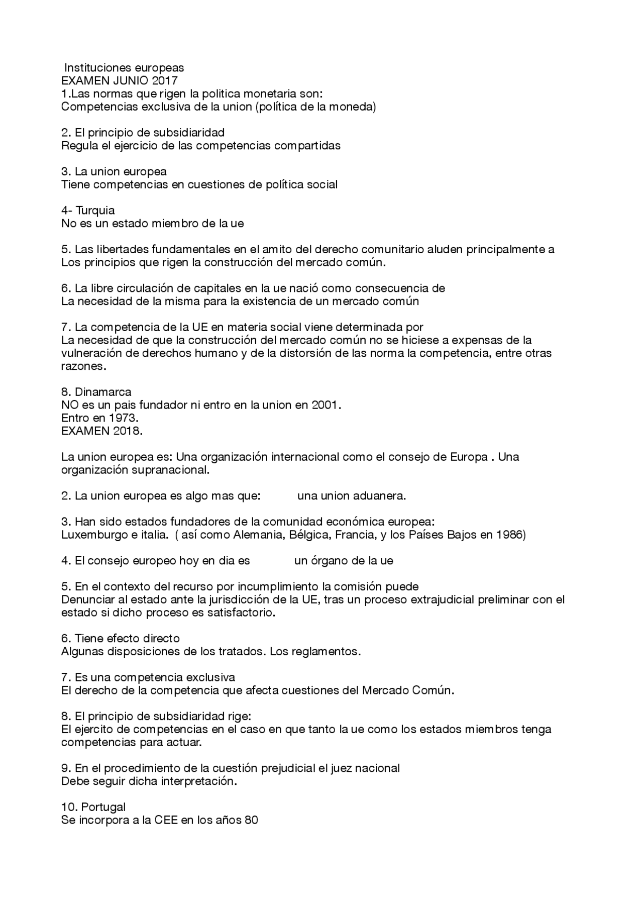 Banco de preguntas 2017 y 2020 de instituciones europeas | Exámenes de Política de la Unión ...