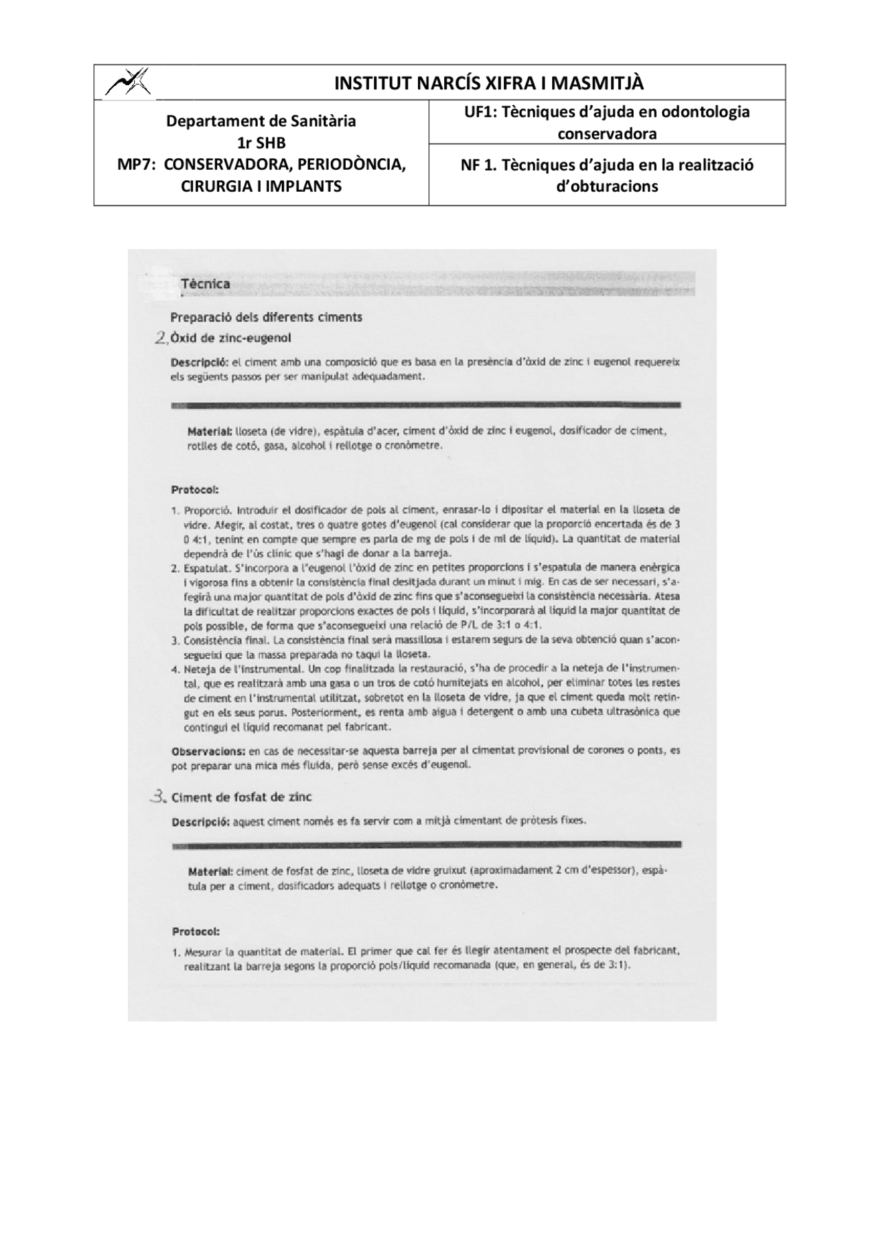 Tecnica de realizar imento dental | Ejercicios de Humanidades y ...