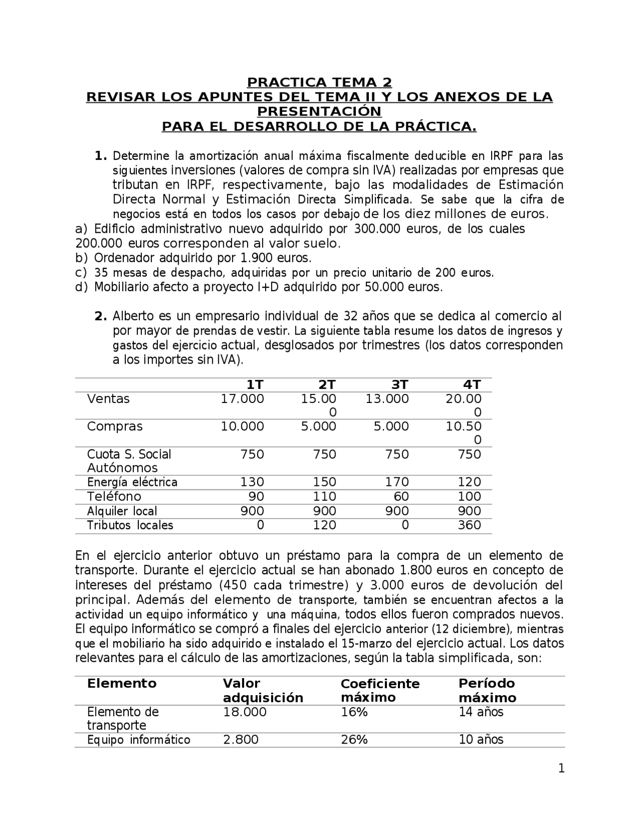 2 Practica Régimen Fiscal Ejercicios De Fiscalidad Empresarial Docsity