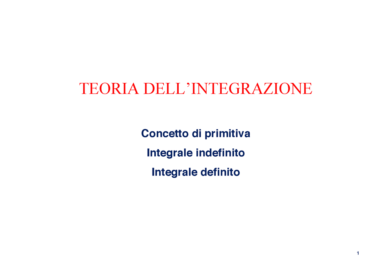 Powerpoint Integrali | Schemi e mappe concettuali di Matematica ...
