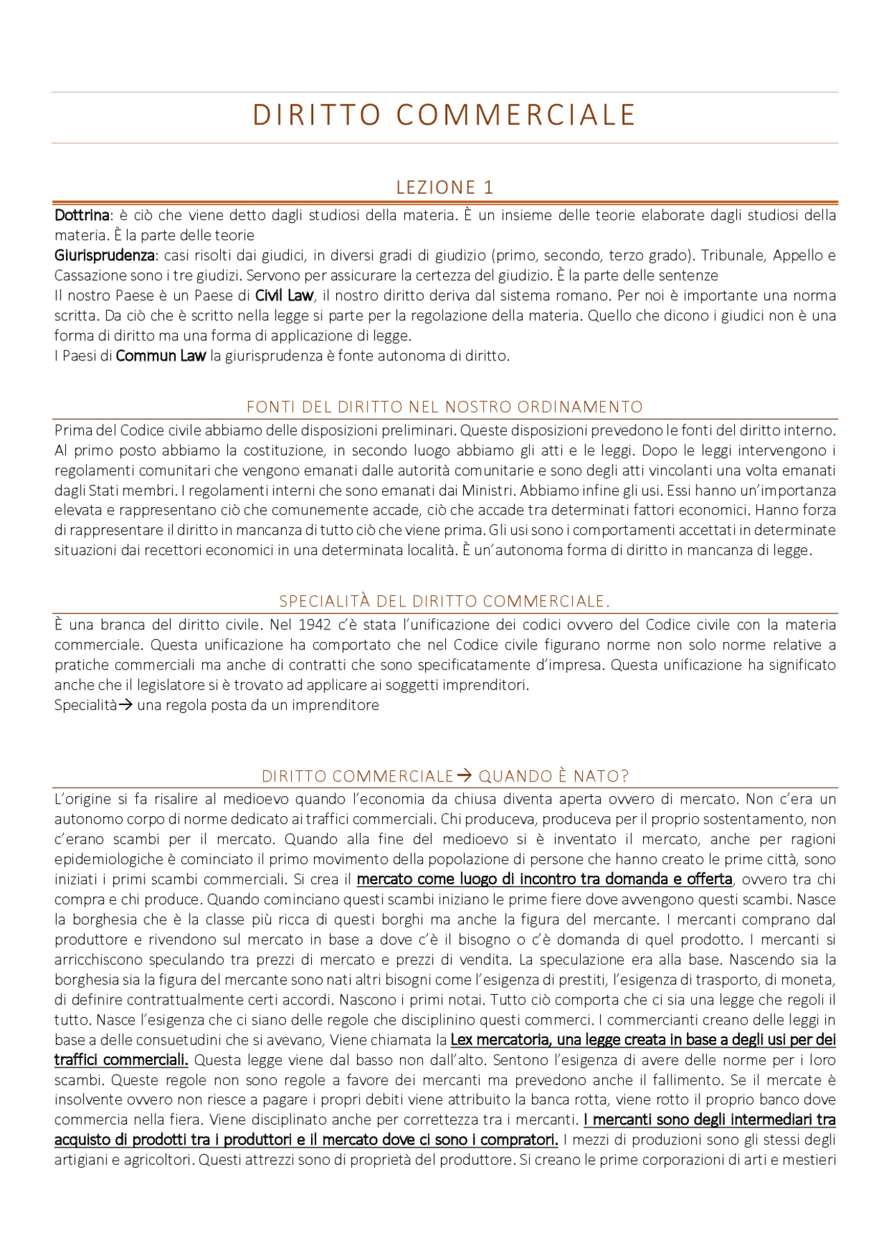 Appunti Diritto Commerciale Appunti Di Diritto Commerciale Docsity