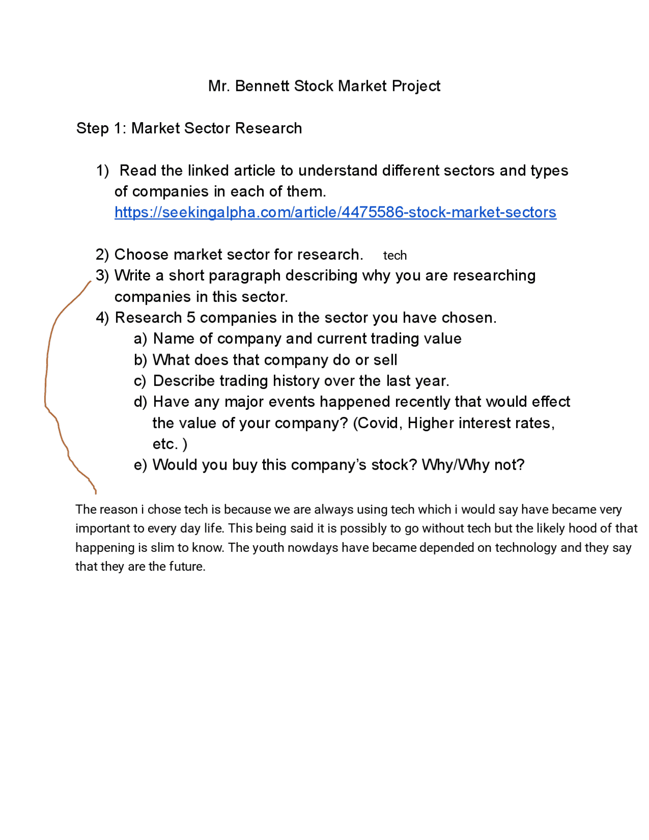 Stocks market projects | Assignments Economics | Docsity