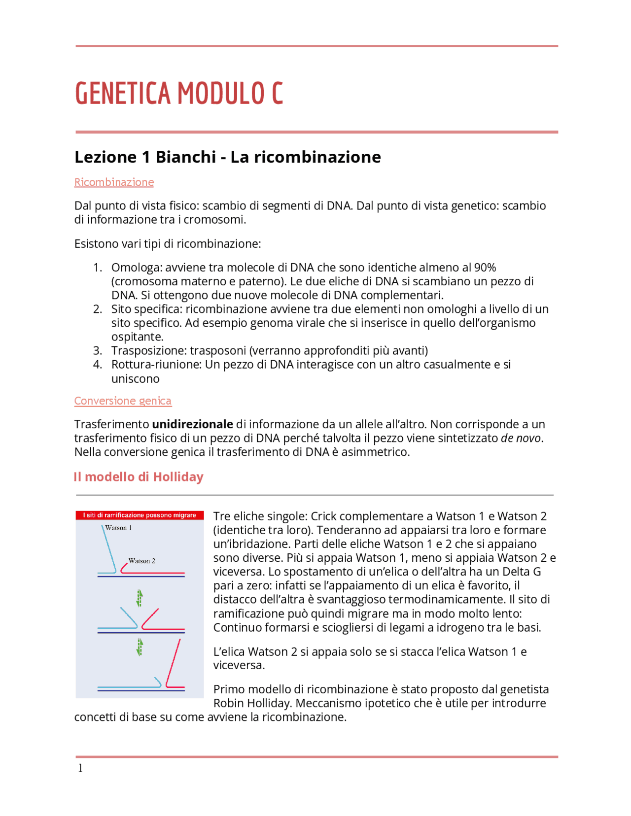 Appunti Di Biologia Molecolare E Genetica Dispense Di Genetica Docsity