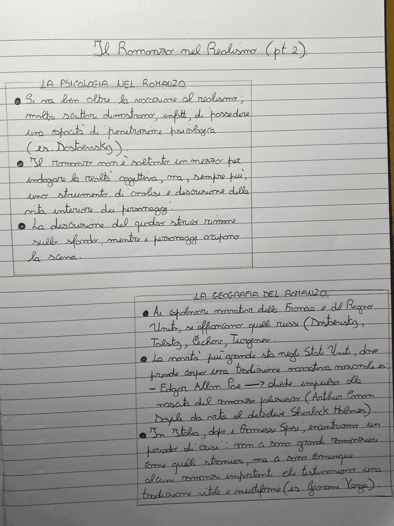 Il Romanzo nel Realismo pt.2 | Schemi e mappe concettuali di Italiano ...