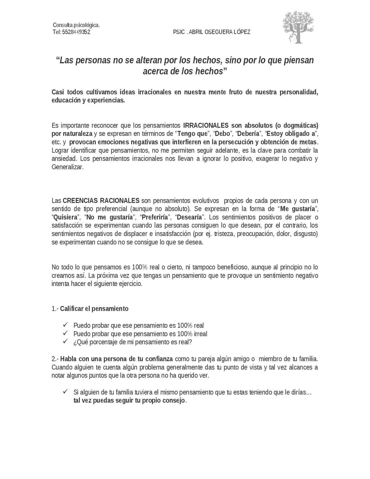 Manejo De Emociones Y Ansiedad Apuntes De Psicología Docsity