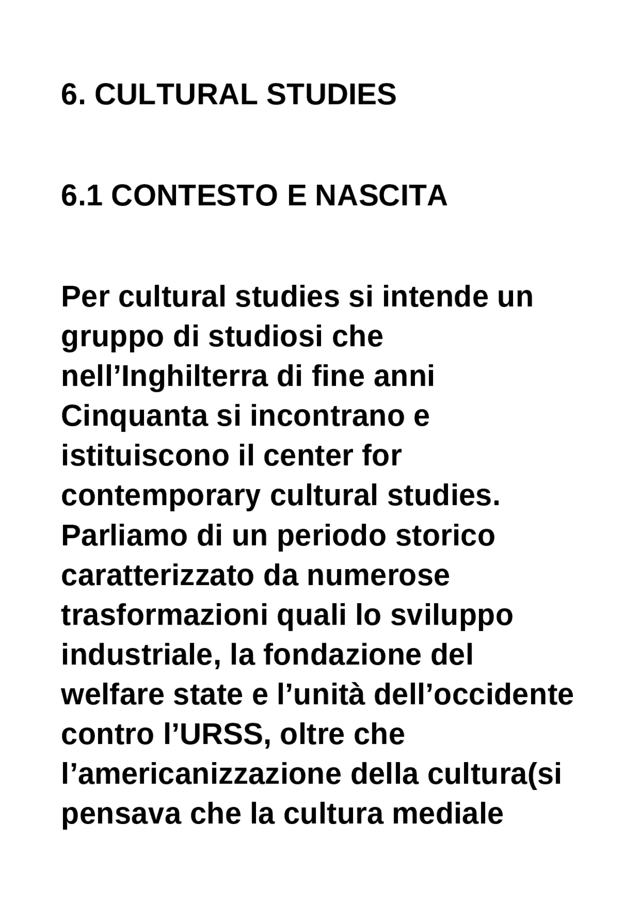 Riassunto Cultural studies | Schemi e mappe concettuali di Sociologia Della Comunicazione | Docsity