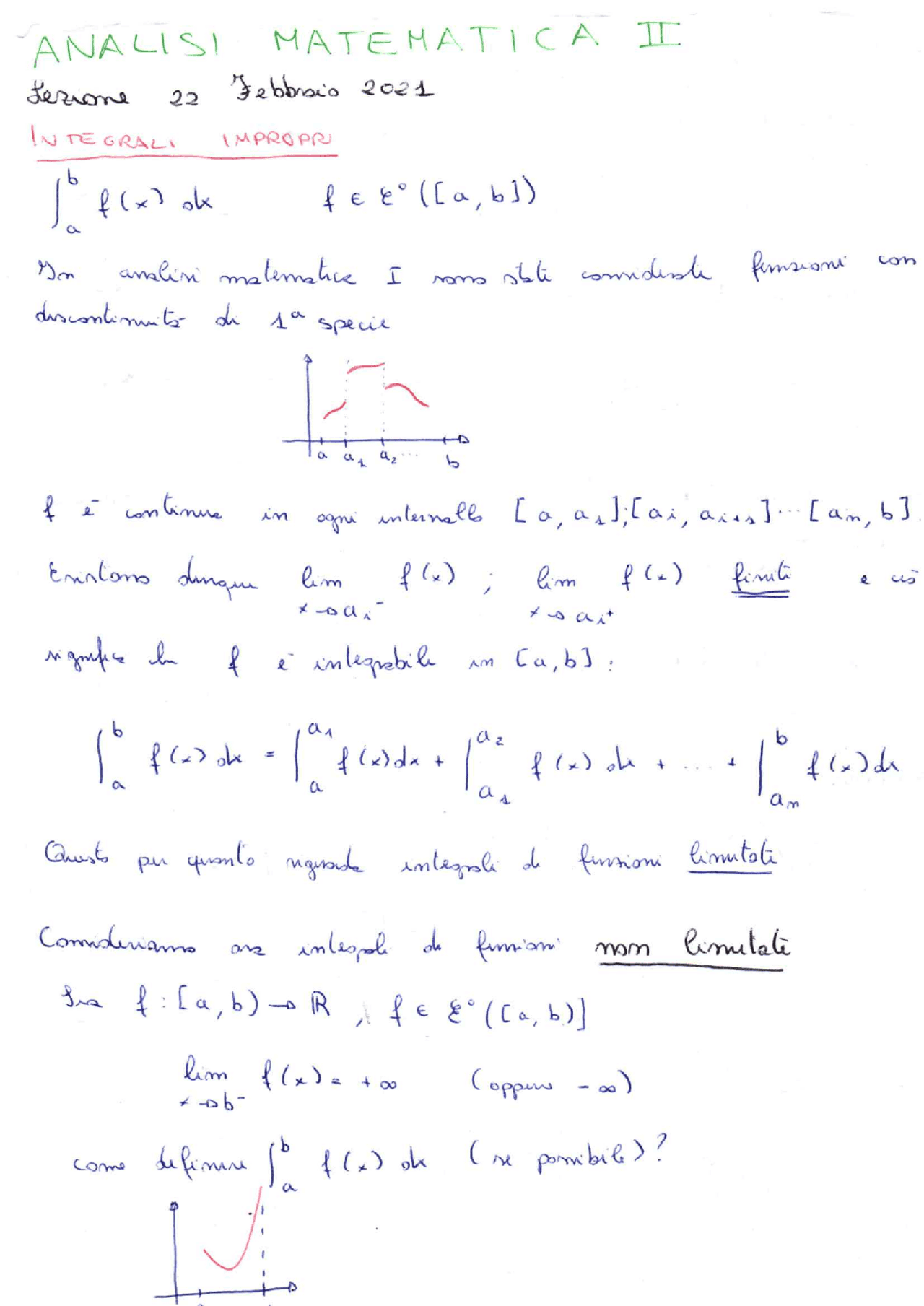 Integrali Impropri 1 Appunti Di Analisi Matematica Ii Docsity