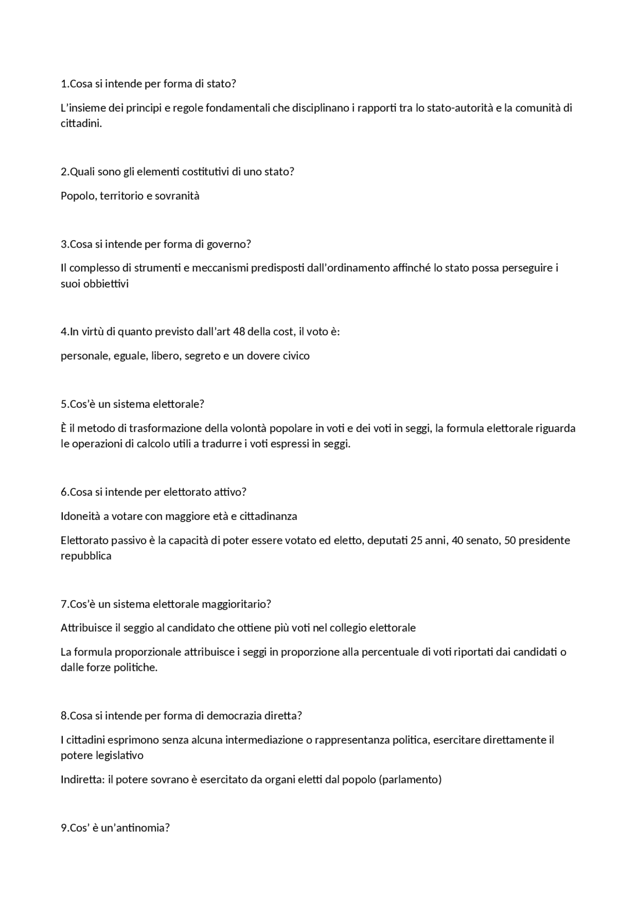 Domande Diritto Pubblico Schemi E Mappe Concettuali Di Diritto