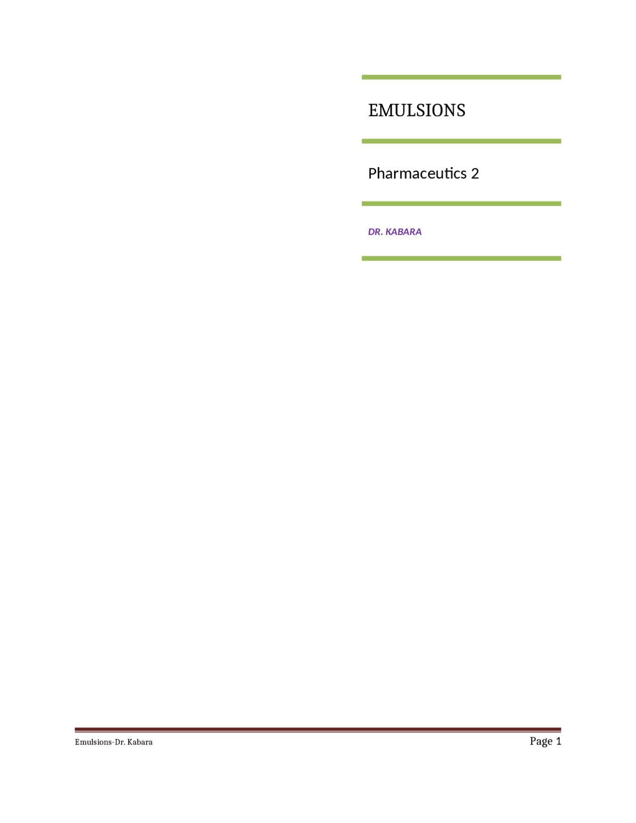 Notes on pharmacy management | Lecture notes Pharmacy | Docsity