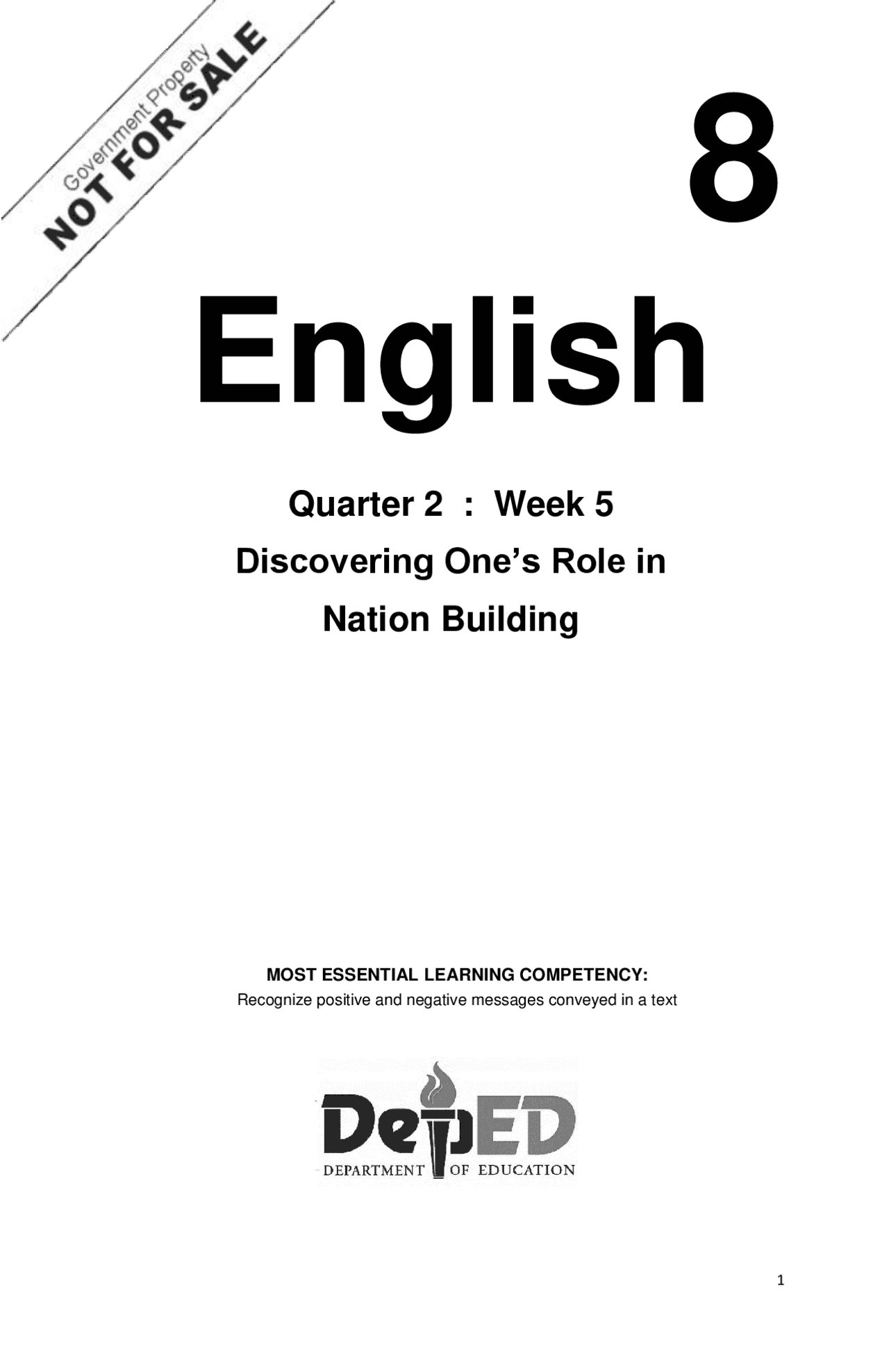 Engish Grade 8, Quarter 2 Week 5 | High school final essays English ...