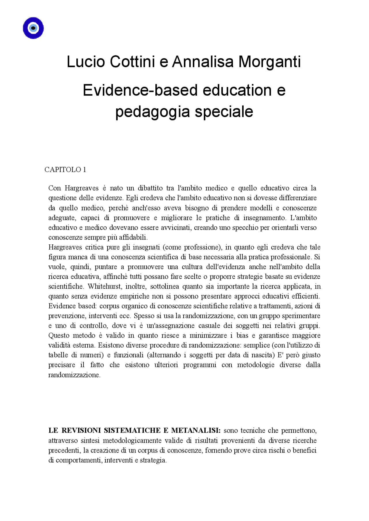 Lucio Cottini a Annalisa Morganti Evidence based | Schemi e mappe ...