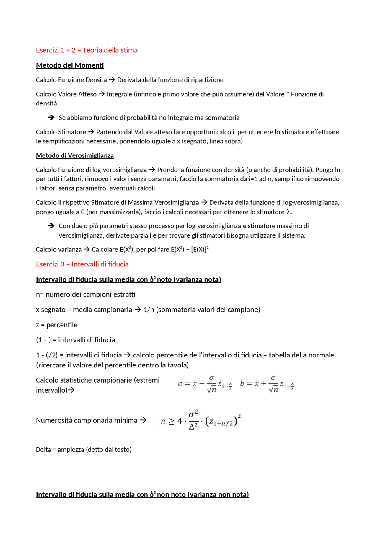 Schema delle principali formule svolte nel corso | Schemi e mappe ...
