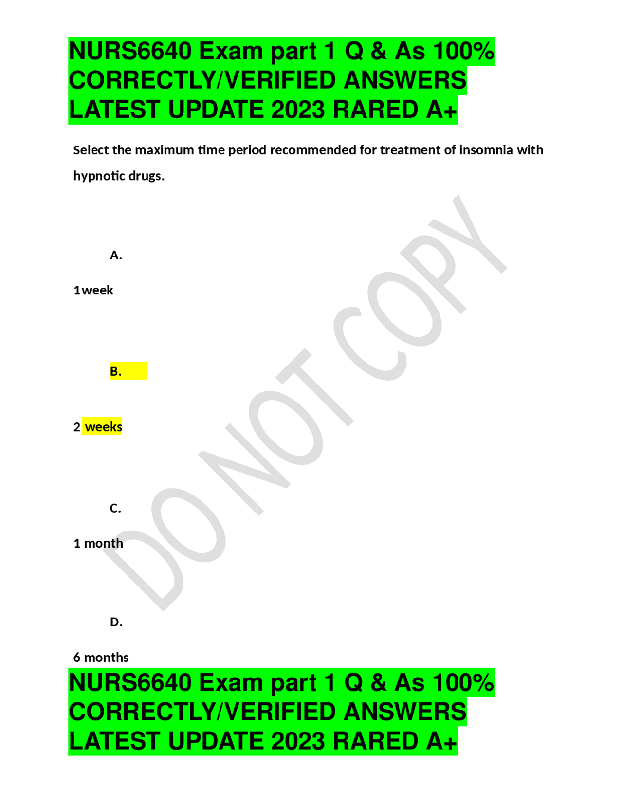 NURS6640 Exam part 1 Q & As 100% CORRECTLY/VERIFIED ANSWERS LATEST ...