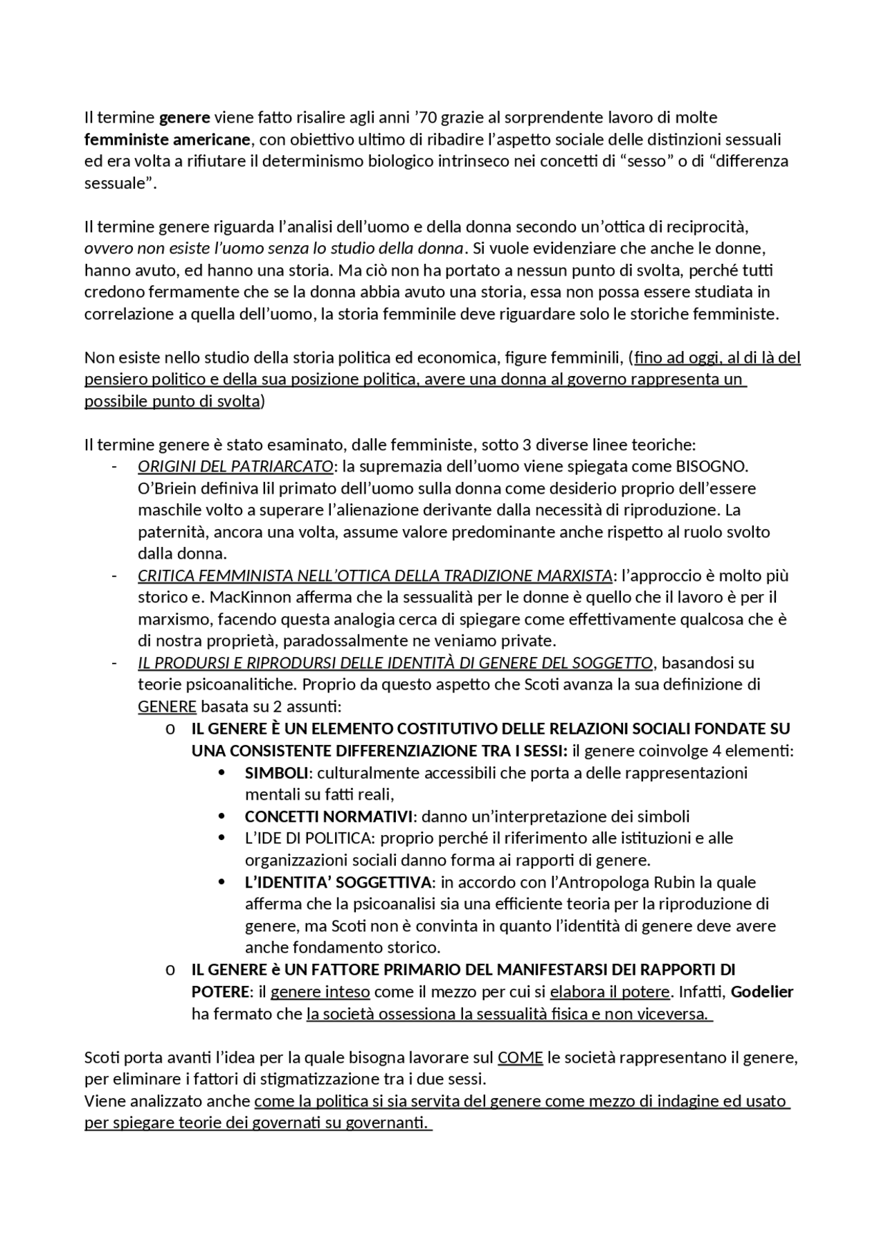 Il Genere Scoti File Esercizi Di Sociologia Di Genere Docsity