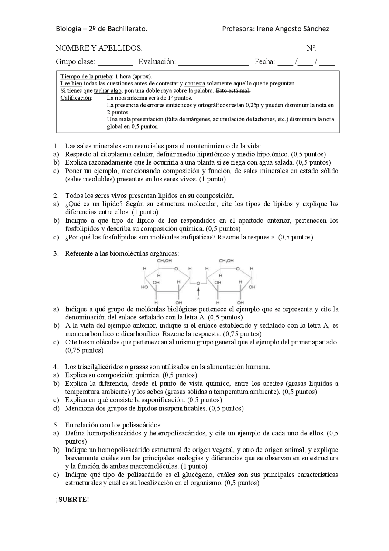 Evau Ejercicios Selectividad Exámenes De Biología Docsity