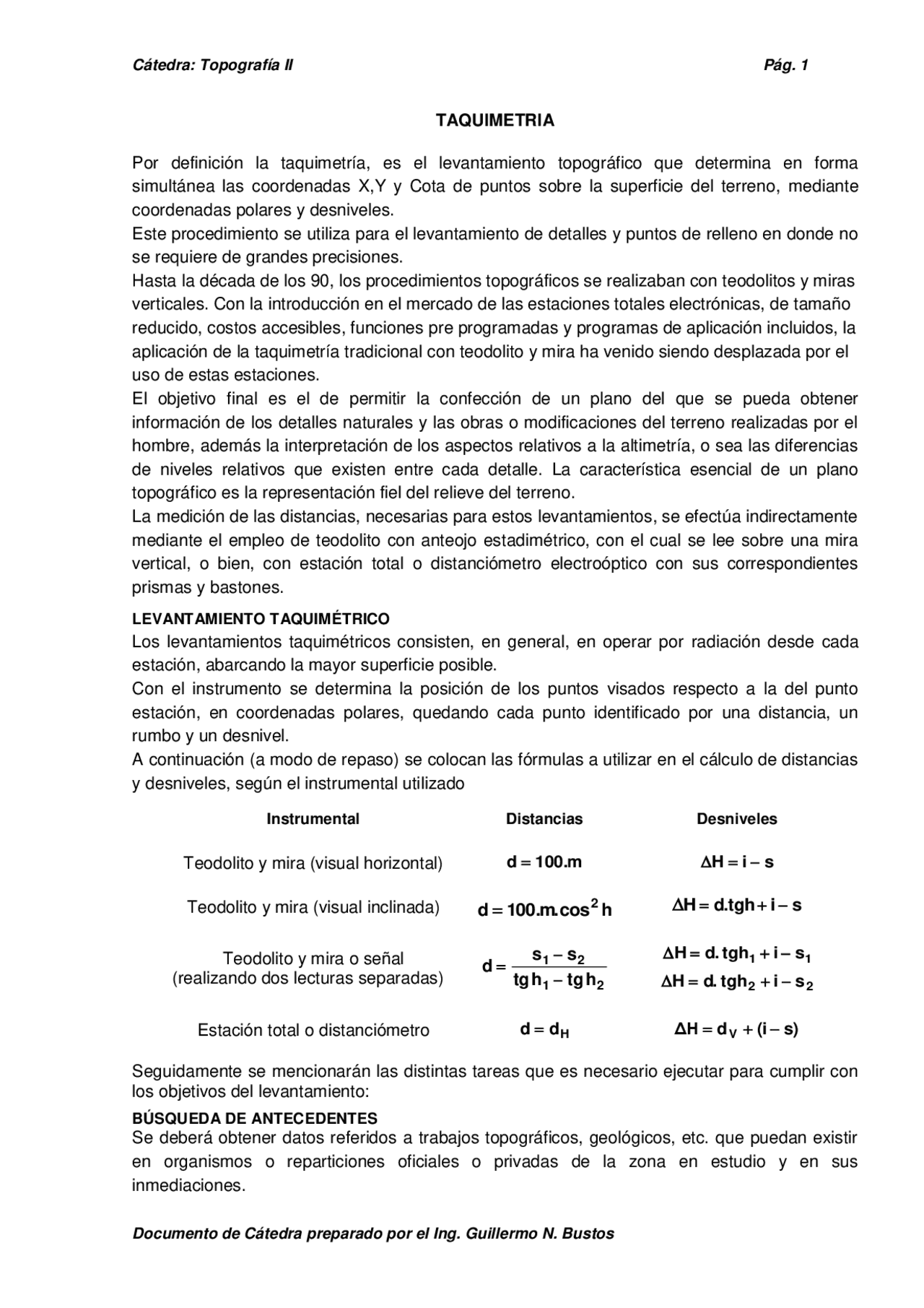 TAQUIMETRIA, LEVANTAMIENTO TAQUIMETRICO | Apuntes de Topografía | Docsity