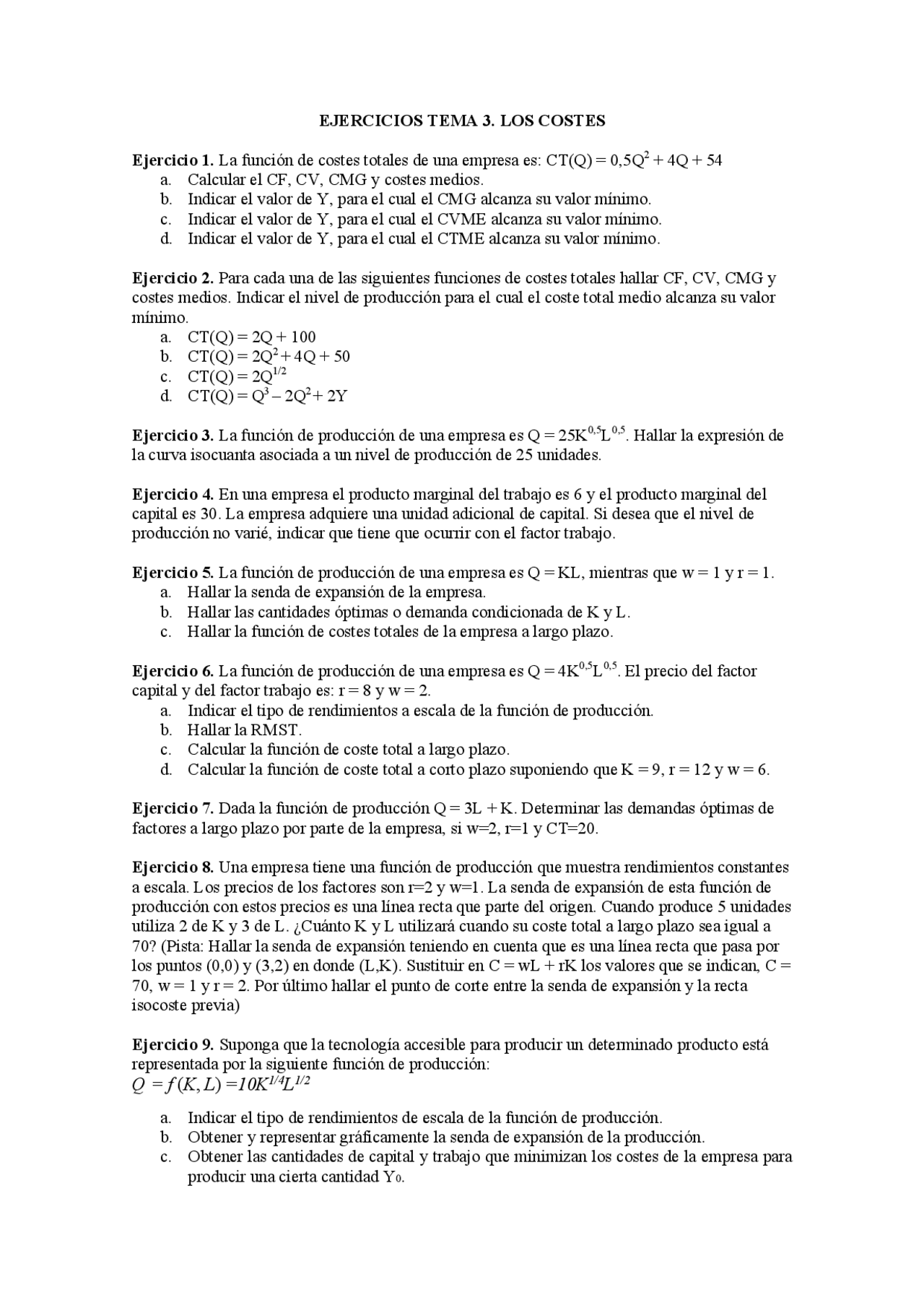 Tema 3 Ejercicios Practicos Ejercicios De Microeconomía Docsity