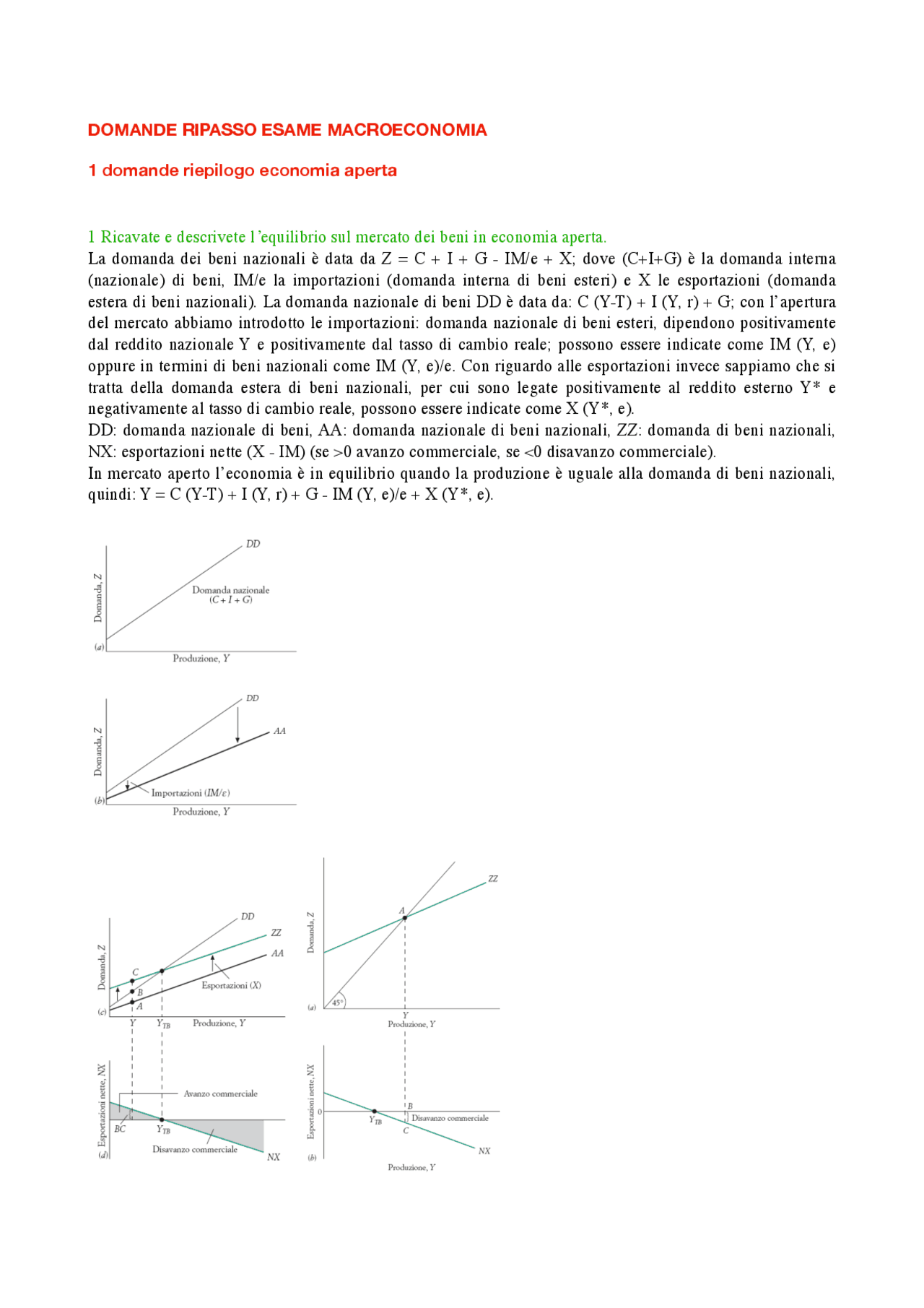 Domande Macroeconomia Appunti Di Macroeconomia Docsity