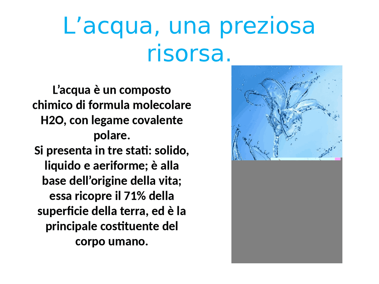 L'acqua una preziosa risorsa- power point | Guide, Progetti e Ricerche di Chimica | Docsity