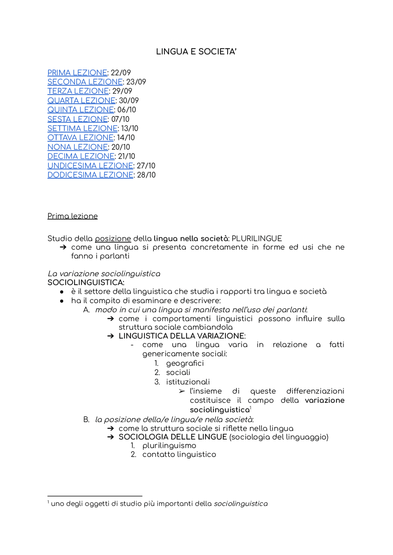 Appunti Di Lingua E Società Appunti Di Linguistica Docsity