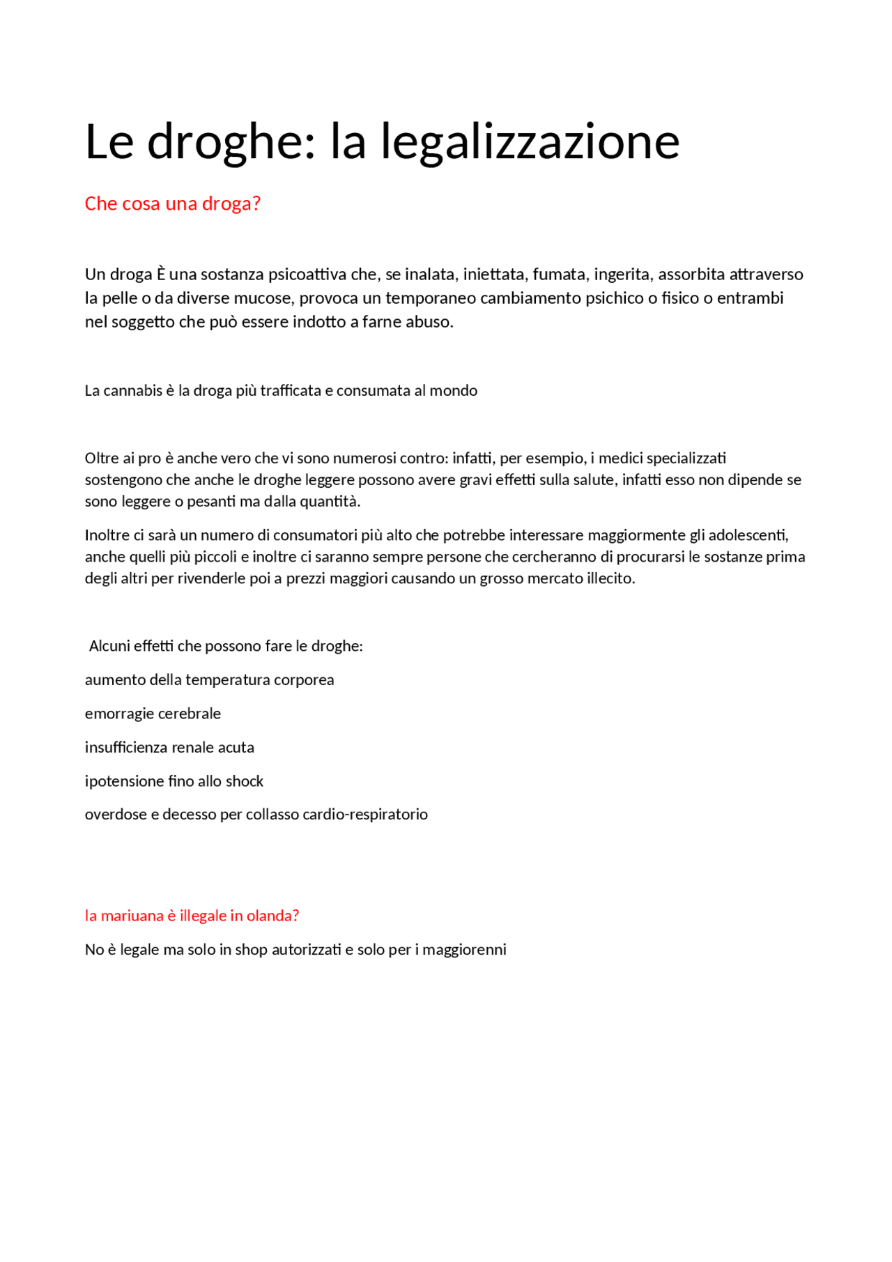 Spiegazione Sulle Droghe Appunti Di Educazione Fisica Docsity