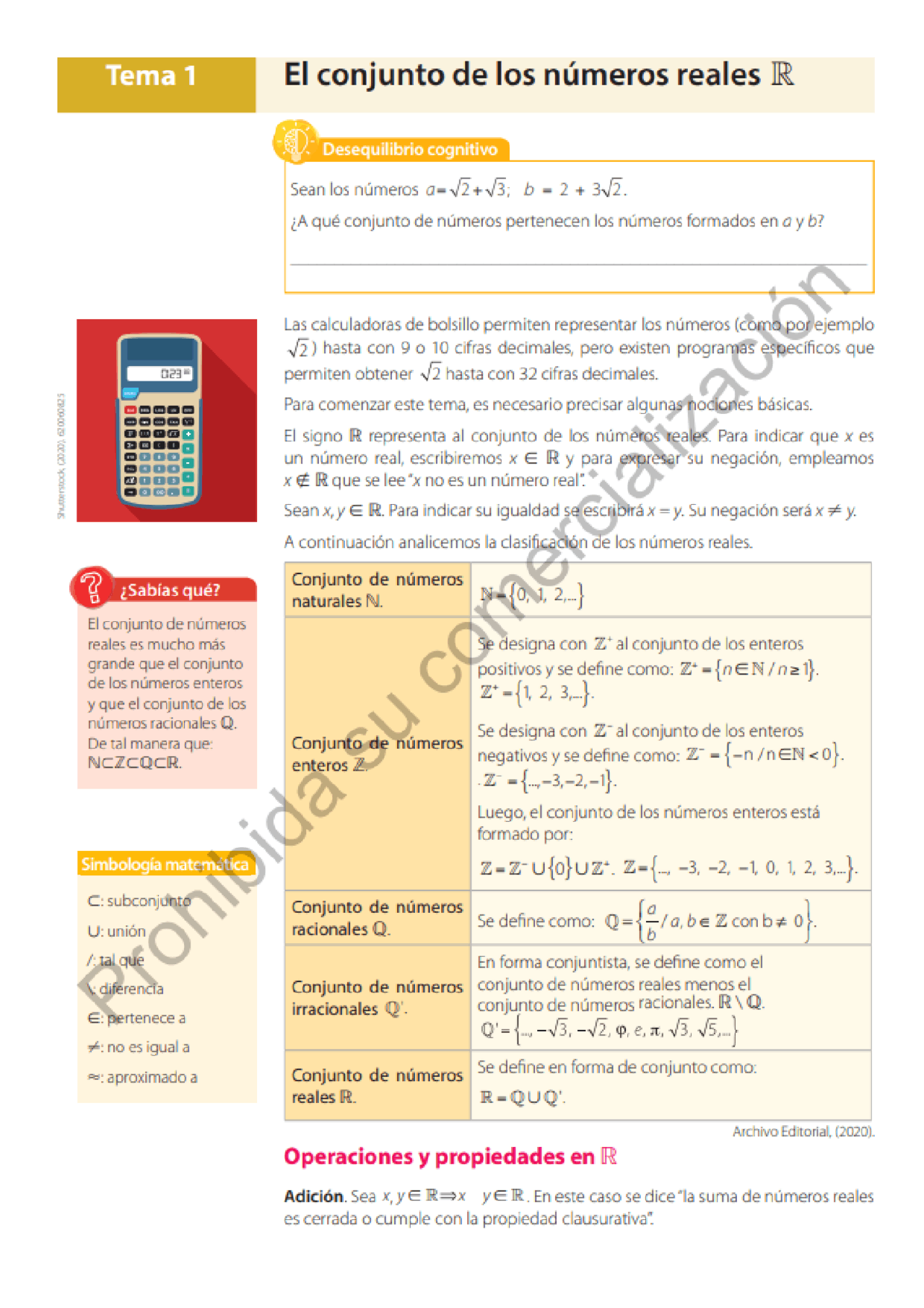 Los Números Reales Y Sus Propiedades Ejercicios De Matemáticas Docsity