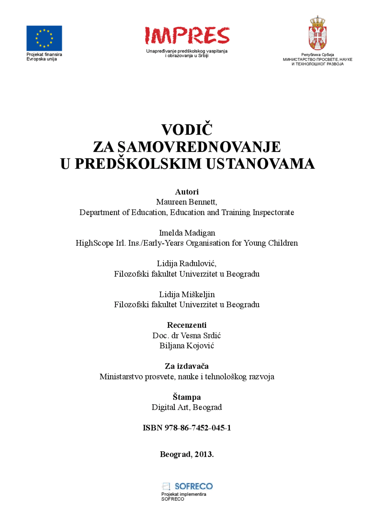 VODIČ ZA SAMOVREDNOVANJE U PREDŠKOLSKIM ... | Rezime' predlog Materijali | Docsity