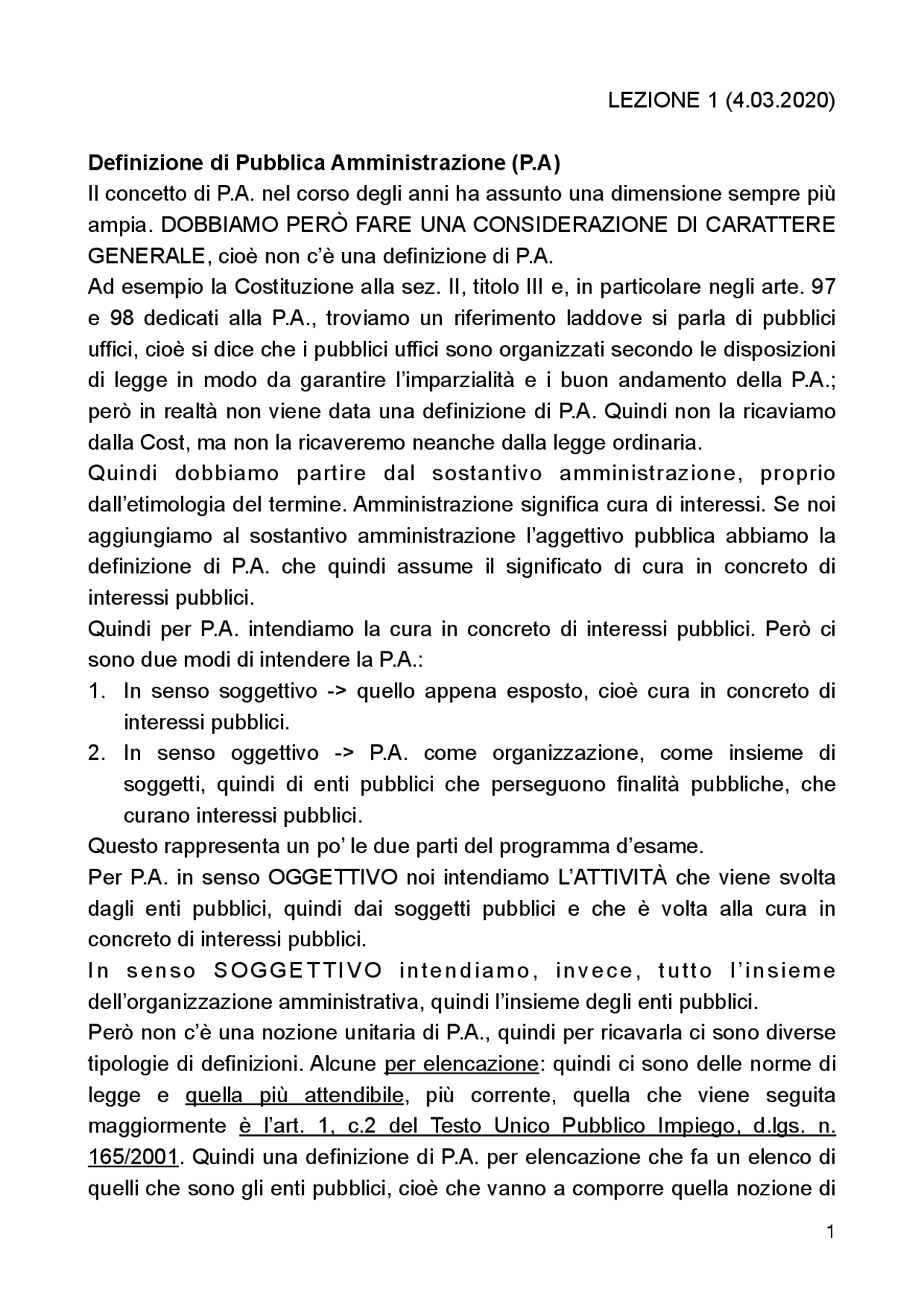 Definizione Di Pubblica Amministrazione Appunti Di Diritto
