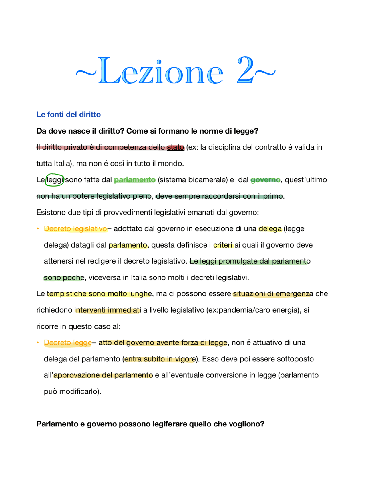 Appunti Presi A Lezione Appunti Di Diritto Privato Docsity