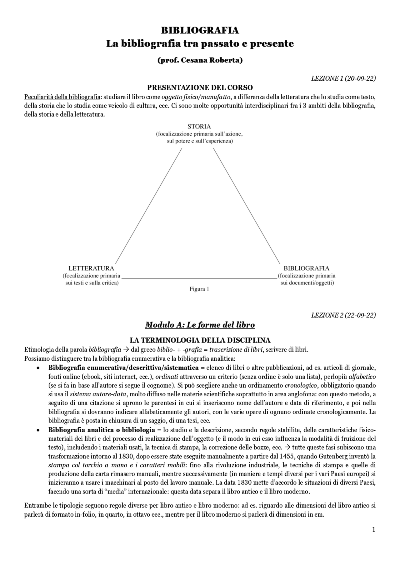 Appunti Bibliografia Moduli A E B Profssa Cesana Roberta Aa
