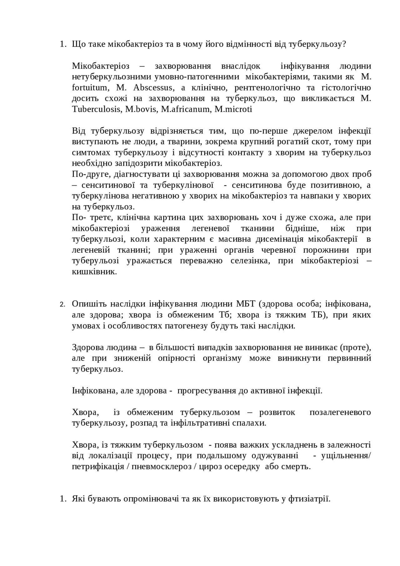 Задачі з циклу фтизіатрії Упражнения и задачи Фтизиатрия Docsity