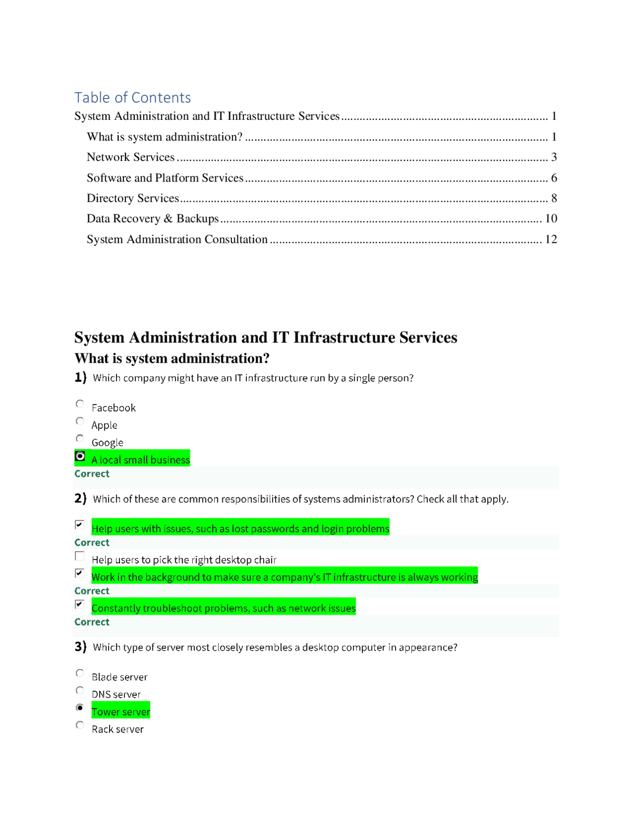System Administration And It Infrastructure Services Exams Computer