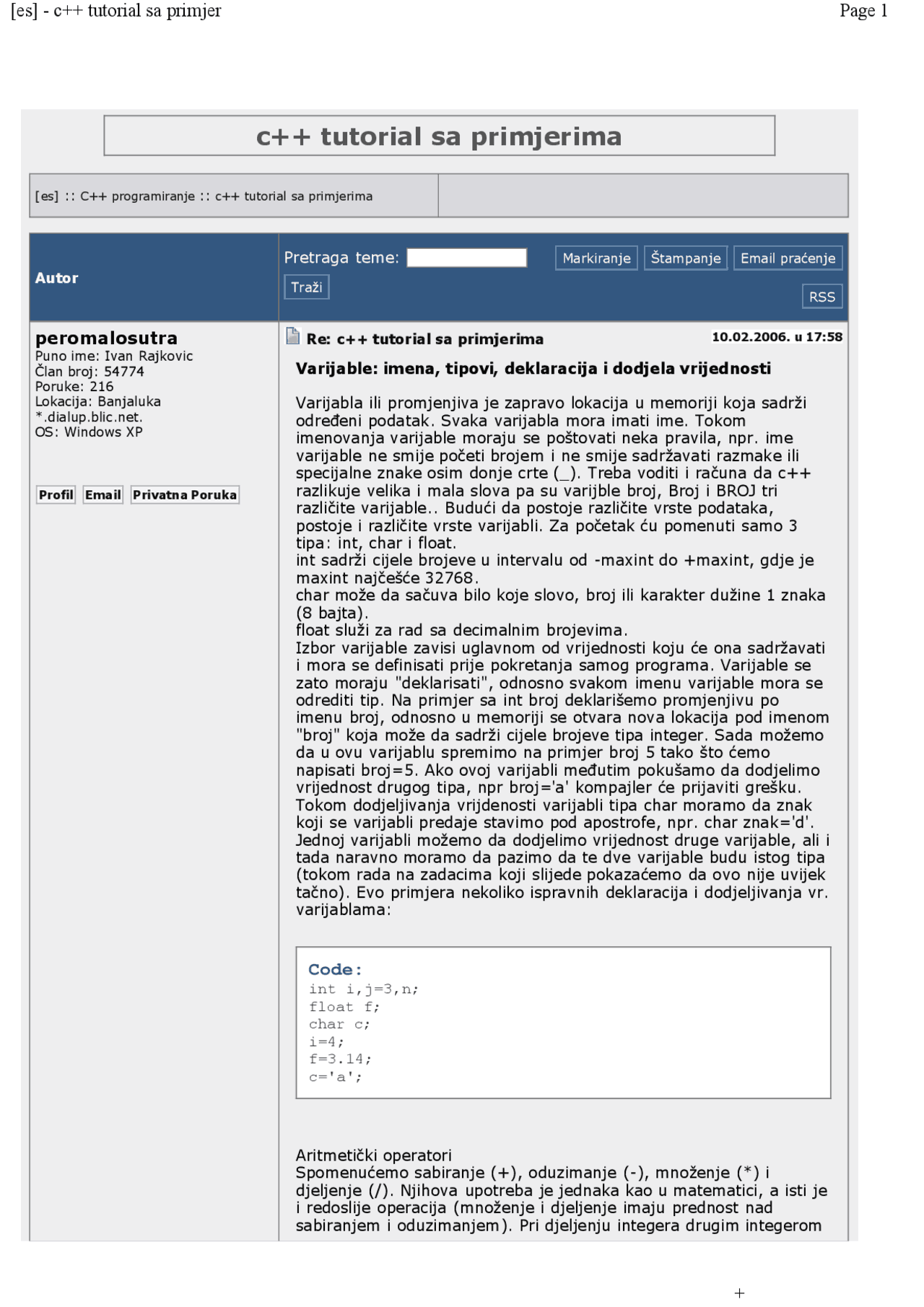 Es C Tutorial Sa Primjerima Ispiti Predlog Programiranje Docsity