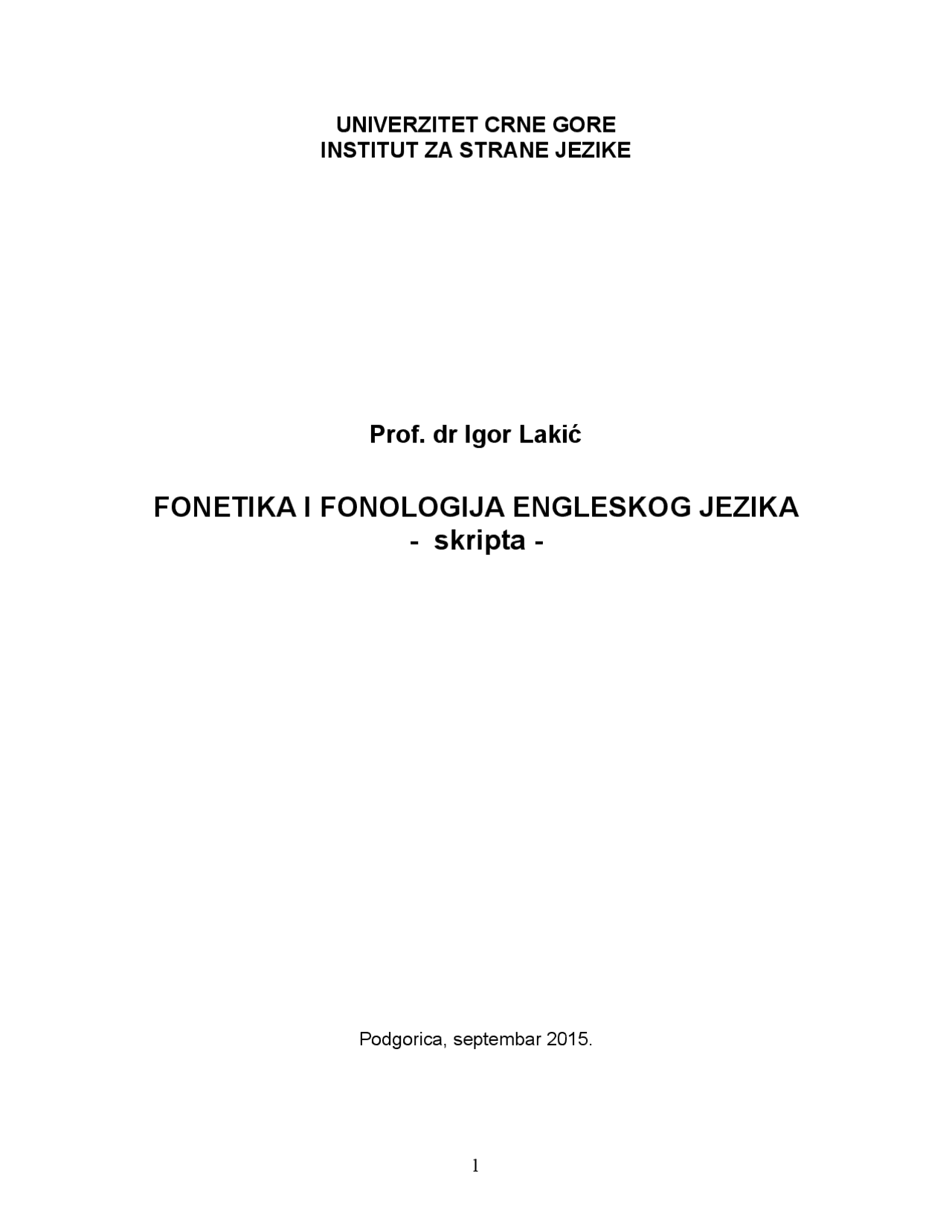 FONETIKA I FONOLOGIJA ENGLESKOG JEZIKA | Ispiti' predlog Fonetika i ...